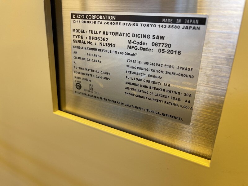 Used Disco DFD 6362 Dicing Saw | Precision Wafer Cutting