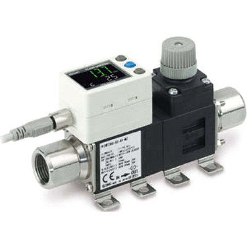 SMC PF3W Digital Flow Switch | 3-Color Display, IP65 Rated
